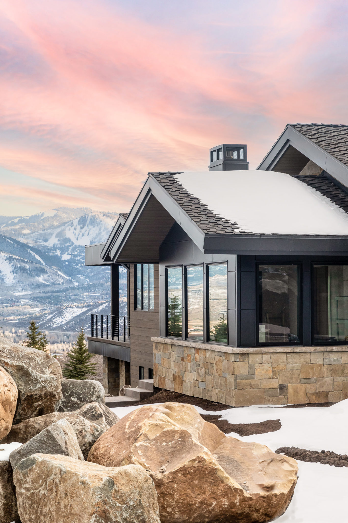 Sleek Mountain Manor :: GRAPHITE Abodo Vulcan Cladding and Soffits ...